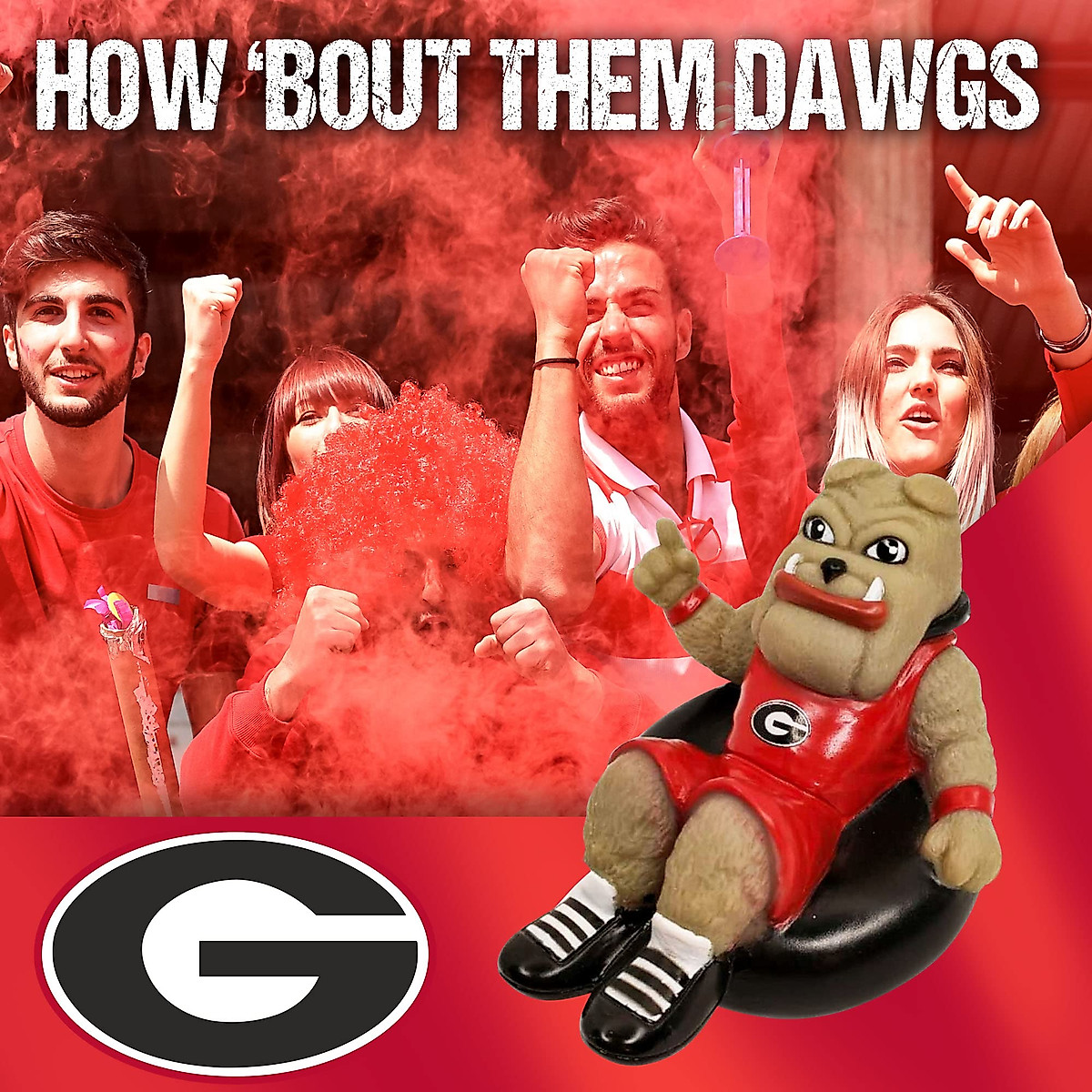 Rubber Tubbers Georgia Bulldogs (Hairy Dawg) Collegiate Bathtub Toys - Officially Licensed NCAA Team Mascots, Authentic Sports Memorabilia, Novelty Rubber Ducks (University of Georgia)