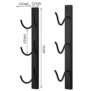 MyGift Modern Wall Mounted Matte Black Metal Wine Storage Rack Set, Hanging Wine Bottle Holder Display Rack, Holds 6 Bottles