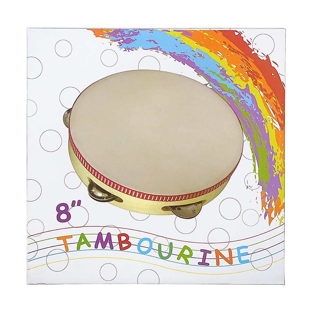 Clifton 8 inch Tambourine Drum 5 Pairs Bell Single Row Tambourine Metal Jingles Percussion Toy Instrument Hand Tambourine