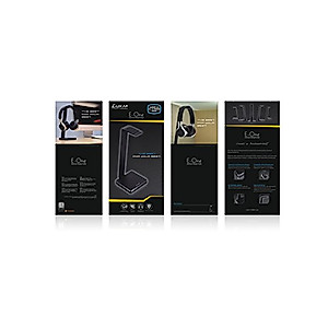 LUXA2 E-One Black Solid-Metal Aluminum Universal Gaming Headphone Stand/Hanger/Holder for Beats, Senheiser, Sony, Bose, Philips, Audio-Technica, Plantronics, Shure, Jabra, JVC, JBL, AKG, DJ, Gaming Headsets Display HO-HDP-ALE1BK-00