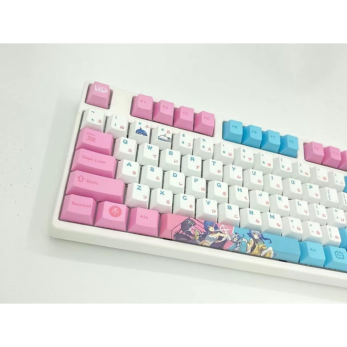wwkeycaps Gaming Keyboard PBT Dye Upgrade 108 Keycap Set OEM Profile Keycaps Keyset with Puller Japanese Text Mechanical Keyboard (BiliBili)