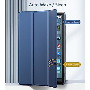 MoKo Case Fits Amazon Kindle Fire Max 11 Tablet (13th Gen, 2023 Release) 11" - Slim PU Leather Trifold Stand Cover for Kindle Fire 11 Tablet Colored Hard Back Shell with Auto Wake/Sleep, Navy Blue