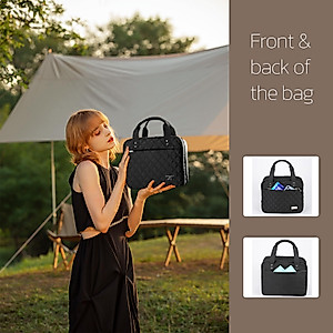 Estour Travel Toiletry Bag for Women, Makeup Bag Organizer with Detachable Mirror and Transparent Cosmetic Bag, Suitable for Travel Size Toiletries, Gifts for Women (Classic Black)