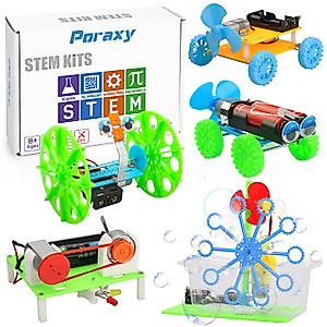 5 Set STEM Kit, STEM Projects for Kids Ages 8-12, Robotics for Kids, DC Motor Model Car Kit, Electric Building Engineering Science Experiment Kit, Toys Gifts for Boys and Girls Ages 8 9 10 11 12