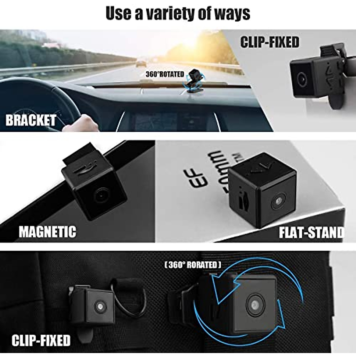 Mini Spy Camera Wireless Hidden Camera Portable Small Camera with Motion Detection and Night Vision Nanny Cam no WiFi Security Camera Pet Camera for Cat/Cop cam