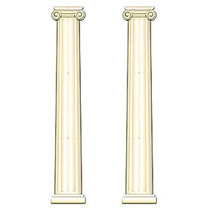 Beistle 2 Piece Jointed Paper International Column Cut Outs Decorations For Around The World Themed Parties – Greek and Roman Sport Events Wall Backdrops, 6', Off-white