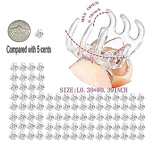 1cm black/brown/Transparent Mini Hair Claw Clips Plastic Claws Pins Clamps Small Jaw for Girls and Women（black+brown each 50 pieces）…