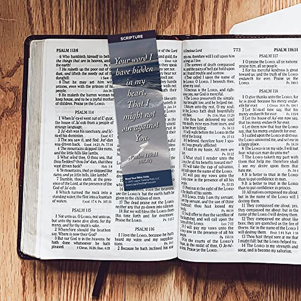 Christian Bookmark with Bible Verse, Pack of 25, Scripture Themed, Your Word I Have Hidden in My Heart, Psalm 119:11
