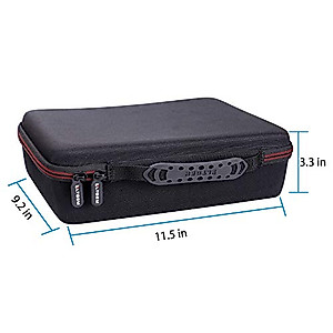 LTGEM EVA Hard Portable Travel Case for Card Games. Hold up to 1600 cards with 6 Moveable Dividers (2 Row) - Black