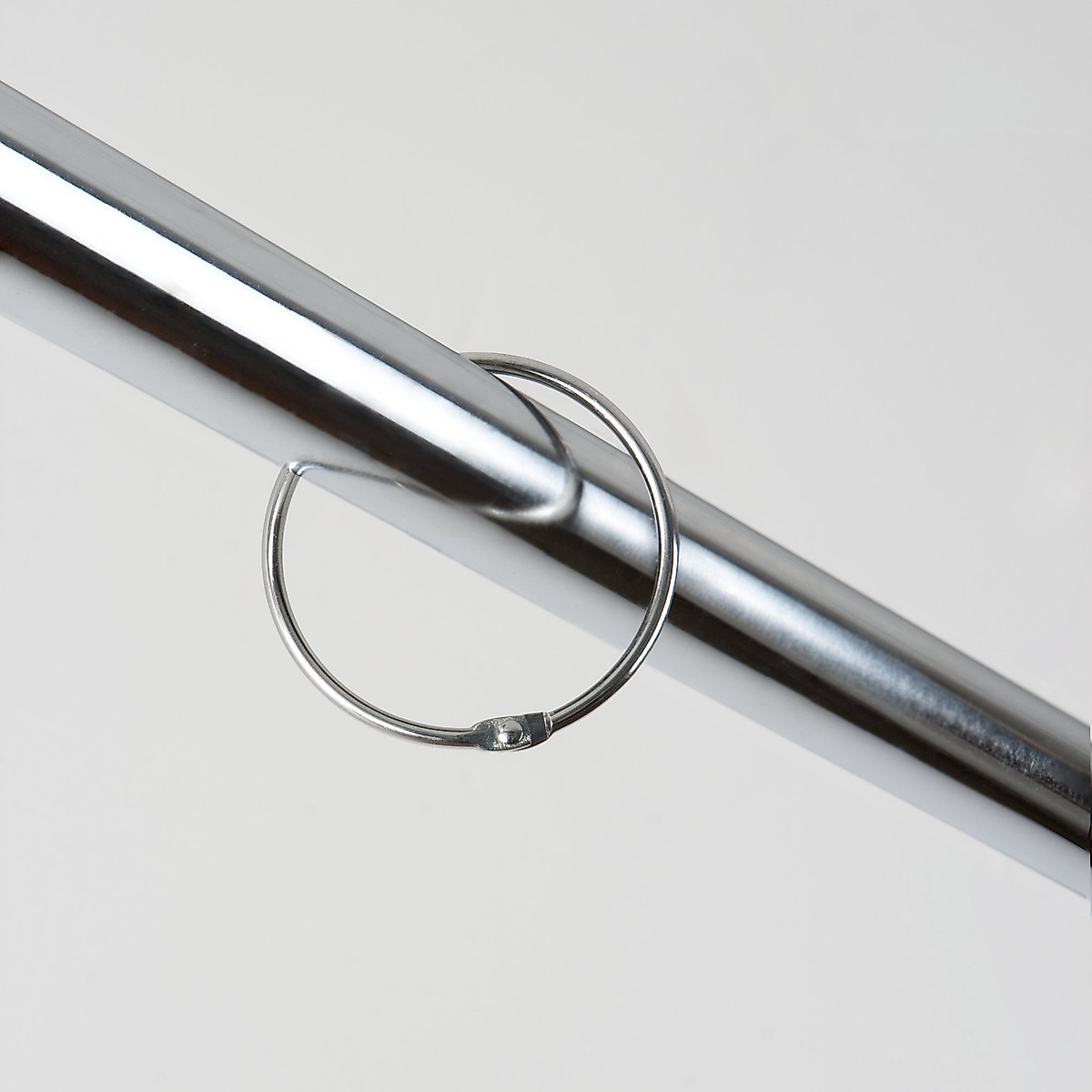 Zenna Home Stainless Steel Rust-Resistant Shower Curtain Rings, Set of 12 Round Metal Hooks with Secure Clasping Mechanism, 2-Inch Diameter, Chrome Finish