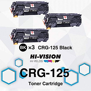HI-Vision® Compatible 125 3484B001AA Toner Cartridge Replacement for Canon imageCLASS LBP6030w imageCLASS MF3010, imageCLASS LBP6000 (Black, 3-Pack)