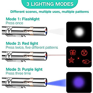 HEYPOMAX Cat Laser Toy, Cat Toys for Indoor, Laser Pointer Cat Toy, Laser Pointer for Cat and Dogs Chase Play, Keep Cat Busy Burning Fatus, USB Charging, 5 Switchable Patterns