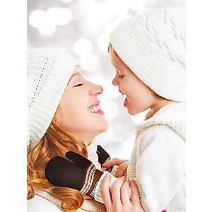 SATINIOR 4 Pairs Fleece Toddler Mittens with String 1-3 Years Fleece Baby Mittens Winter Lining Infant Gloves Warm Thermal Gloves for Baby Kid Toddler