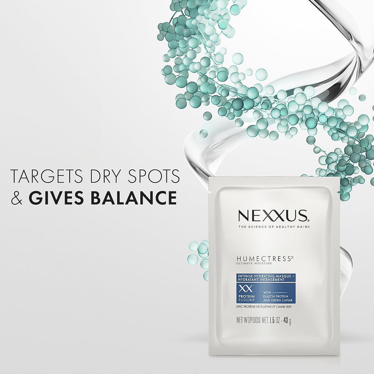 Nexxus Humectress Moisturizing Hair Masque for Dry Hair Pack of 10 deep conditioning hair treatment 1.5 oz