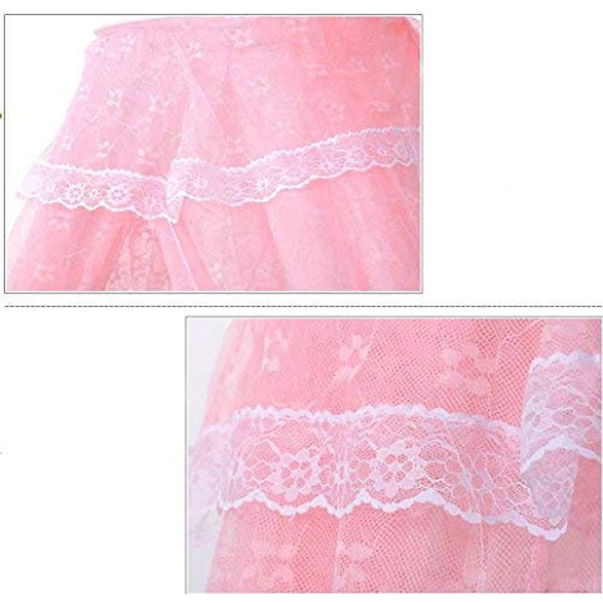RuiHome Princess Dome Baby Mosquito Net Nursery Crib Bed Pink Canopy Mesh Insect Netting Without Stand