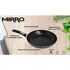 Mirro A7970784 Get A Grip Aluminum Nonstick 12-Inch Fry Pan / Saute Pan Cookware, Black