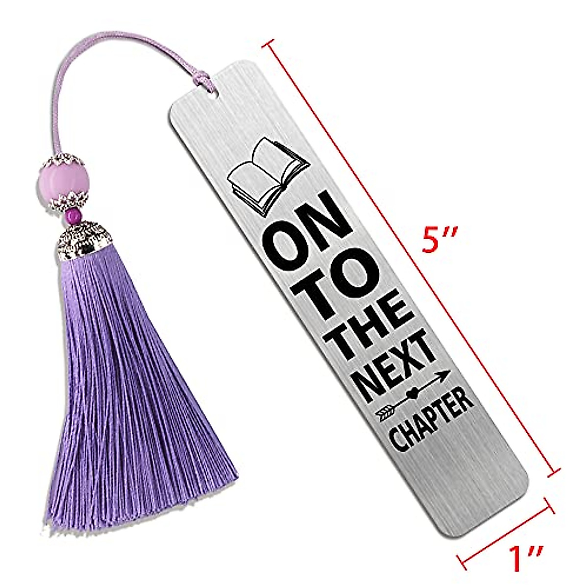 DYJYBMY On to The Next Chapter, Metal Bookmark, Engraved Bookmark, Teacher Gift, Book Club Gifts, Wedding Party Gift, Gift for Women Men Book Lover Friends Librarian