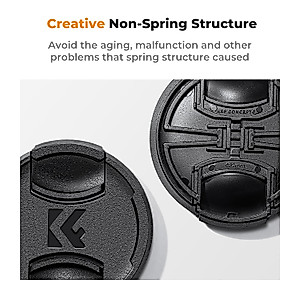 K&F Concept 77mm Lens Cap, 9-in-1 Center Pinch Lens Cover + Anti-Loss Keeper Leash + Microfiber Cleaning Cloth Kits Compatible with Nikon, Canon, Sony, Fujifilm Camera Lenses