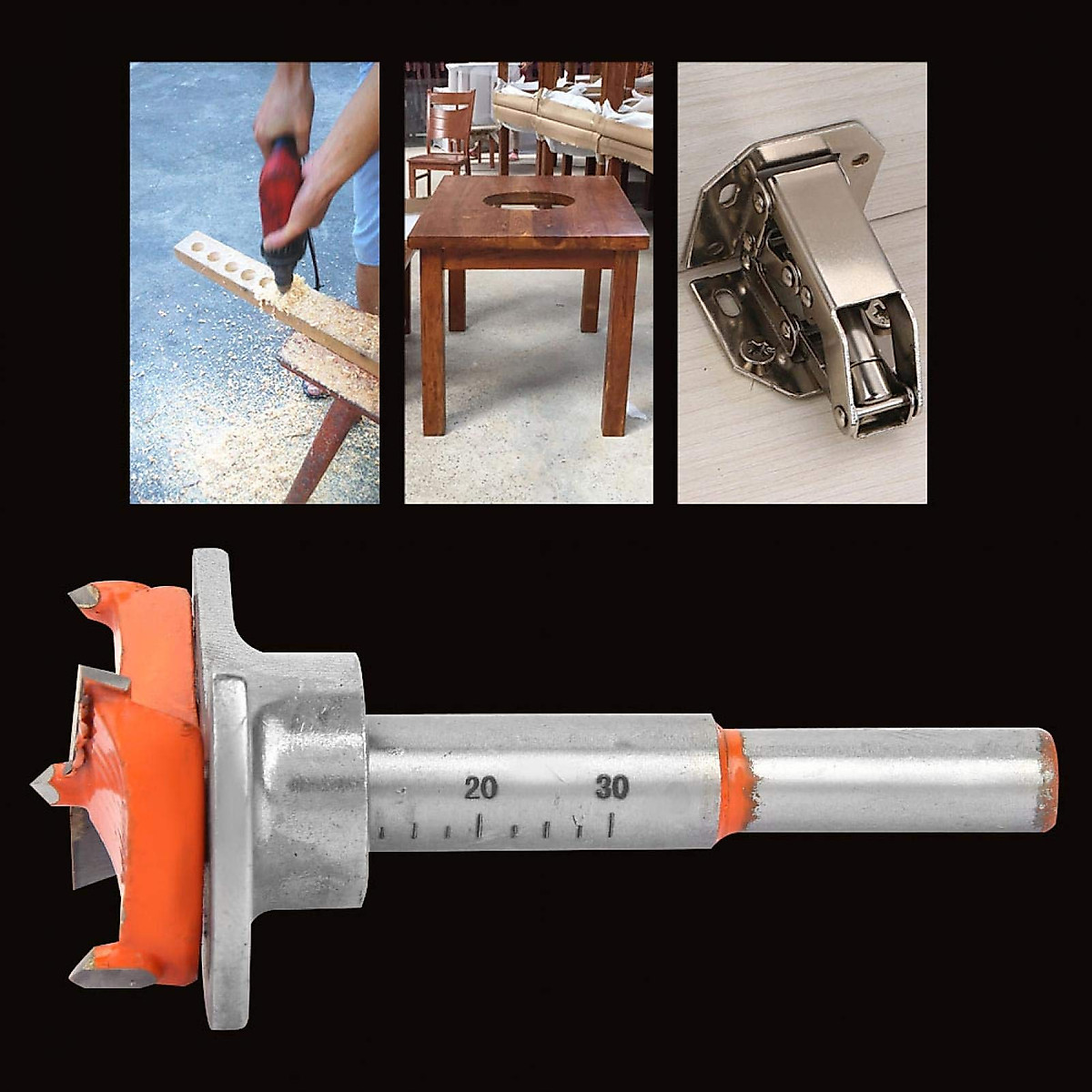 Forstner Drill Bits Wood Hole Saw Bits 35mm Steel Boring Positioning Drill Bit Wood Hole Saw for Cupboard Cabinet Hinge