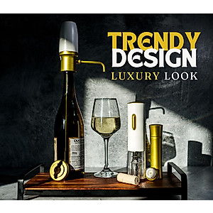 Rechargeable Electric Wine Opener Set - Wine Gift Set - Electric Wine Aerator - Wine Bottle Opener - Electric Wine Dispenser Opener Set - Wine Accessories Gifts for Women - Wine Sets Gifts