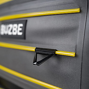 BUZBE Swarm 15 Modular Tackle Bag, Premium Waterproof Tackle Bag, Customizable Fishing Tackle Bag, Compact Dry Bag, Saltwater Fishing Tackle Bag, Grey and Yellow