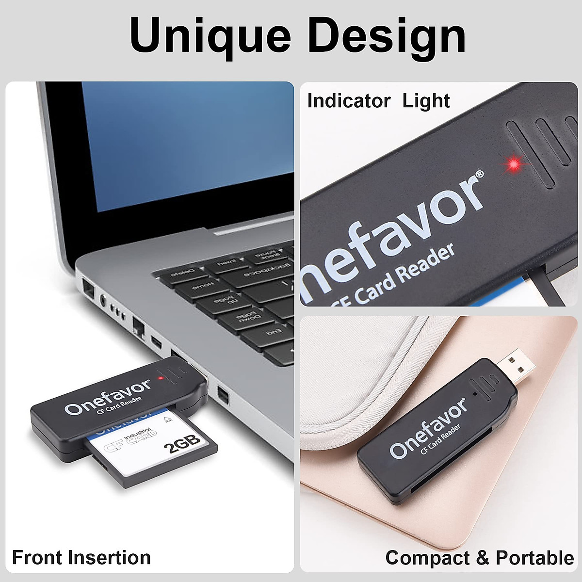 Onefavor CF Card Reader, Compact Flash Memory Card Reader, CompactFlash Cards USB Reader/Writer