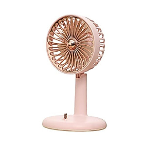 MagiDeal Desk Fan Table Fans Vintage Quiet Strong Mini USB Dual Adjustable Desktop Air Circulate Fan Personal Fan for Office Desktop Table Indoor Men, Pink