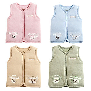 Monvecle Baby Warm Vests Unisex Infant to Toddler Padded Waistcoat (2T-3T, Pink)