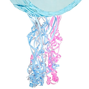 BLUE PANDA Pull String Narwhal Pinata for Birthday Party Supplies, Under the Sea Party Decorations, Baby Shower (Small, 16.5 x 12.3 x 3 In)