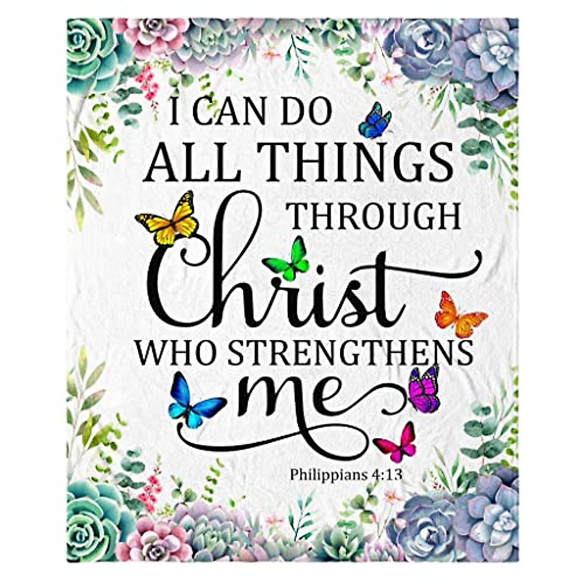 Christian Gifts for Women Inspirational Religious Blanket Bible Verse Scripture Prayer Throw Blanket Soft Flannel Healing Blanket 50&quot;X40&quot;