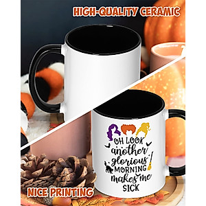 Halloween Coffee Mugs Set of 2 Witch Cup Fall Mugs Coffee Gift Funny Novelty Halloween Tea Cups Farmhouse Autumn Tiered Tray Decorations Present Treat or Trick Couple Halloween