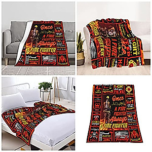 Firefighter Gifts for Men, Fire Department Gifts, Fire Fighter Gifts for Adults, Firefighter Birthday Party Decorations, Fireman Gifts for Men Firefighter Fathers Day Blanket 60x50 Inch