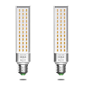 Aluxcia E26 Aquarium Light Bulb Warm White 3000K,2-Pack(Remove/Bypass The Ballast)