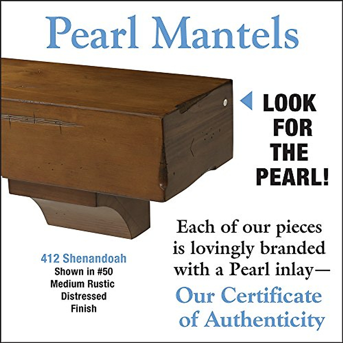 Pearl Mantels 412-60-50 Shenandoah Pine 60-Inch Fireplace Mantel Shelf, Rustic Medium