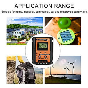 for Must controlador de carga Solar Senyar Solar Charge Controller, MPPT Solar Charge Controller Solar Panel Battery Regulator Dual USB LCD Display12V/24V 30A50A)(30A)