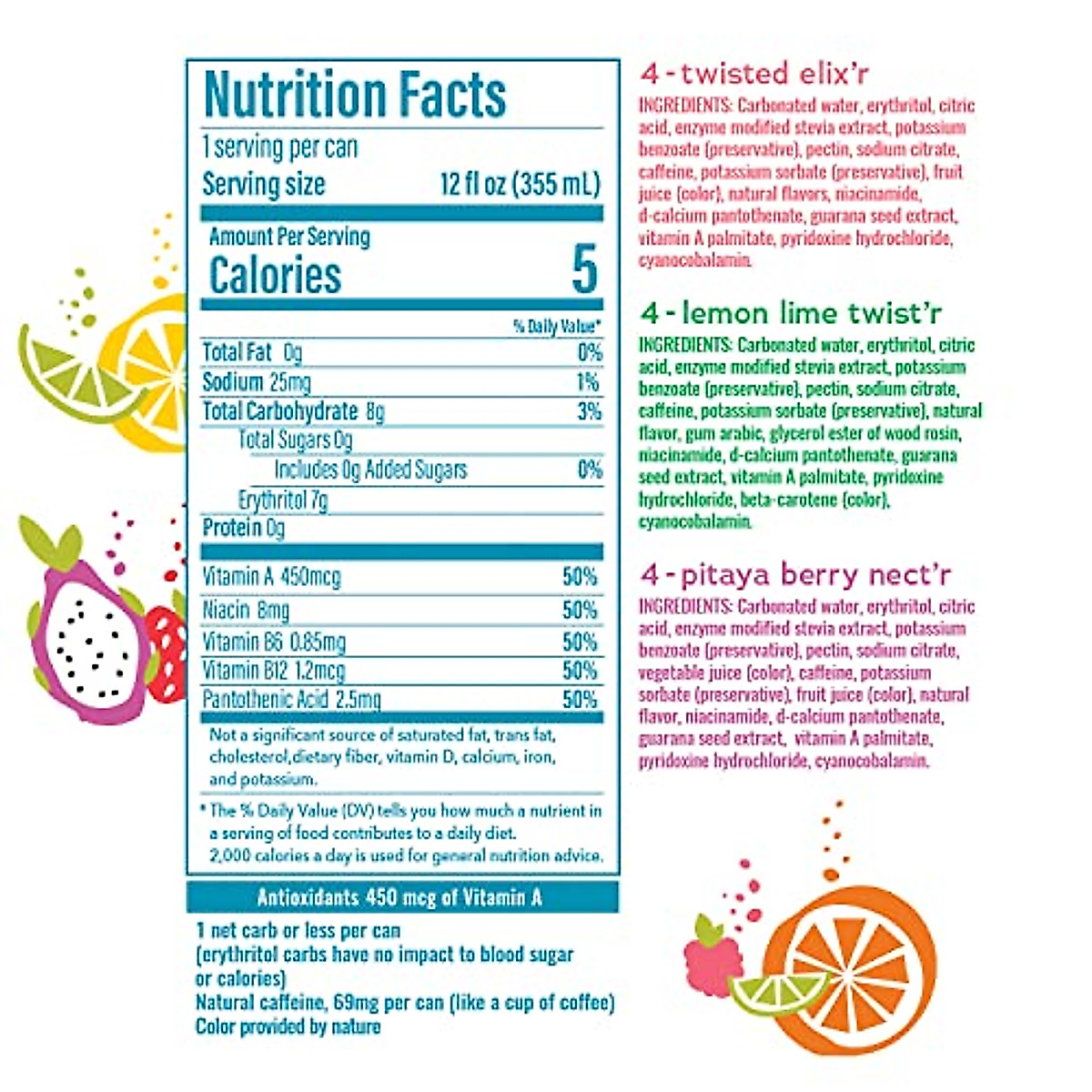 BUBBL'R Sparkling Water, 3 Flavors with Natural Caffeine, Antioxidants, 0 Sugar - 12 Fl Oz Cans, 12 Count