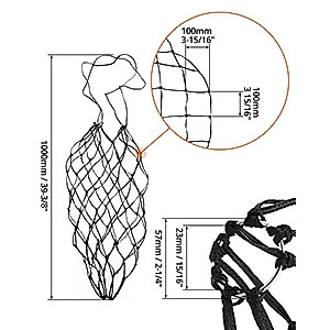 QWORK Slow Feeding Horse Hay Nets, 4" Hole Hay Feeders, 40" Slow Feeding Hay Nets, Hay Nets, Equestrian Feeding Supplies