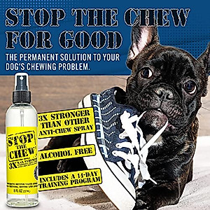 EBPP Stop The Chew 3X Strength Anti Chew Bitter Spray Deterrent for Dogs and Puppies - Alcohol-Free - Most Powerful Bitter Deterrent - 8 Ounce