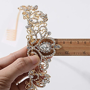 AOPRIE Silver Crystal Tiara Crowns For Women Girls Princess Elegant Crown with Combs Women's Headbands Bridal Wedding Prom Birthday Party Headbands for Women