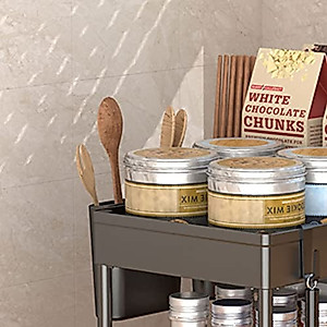 iFCOW Under Sink Organizer, 2-Tier Under Sink Storage Shelf with Pull Out Drawer Storage Rack for Countertop Laundry