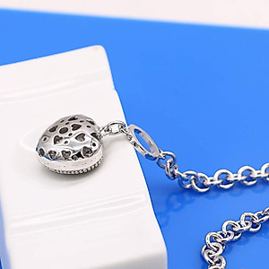 Dankadi New Women's 925 Sterling Silver Necklace Noble Heart Pendant Necklace Solid Silver Rolo Chain 17-19'' Birthday Party Jewelry Necklace Accessories (20)