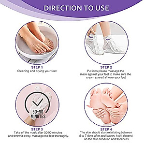 Foot Peel Mask -(3PACK) Exfoliating Foot Peel Mask, Peel Away Calluses & Dead Skin, Baby Soft Smooth Touch Feet-Men Women (lavender)