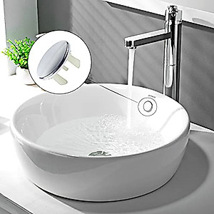 4 Pack Sink Overflow Covers Bathroom Kitchen Basin Trim Single Layer Ring Round Hole Caps Insert Spares for Home Shopping Malls Kitchen Bathroom Silver Tone