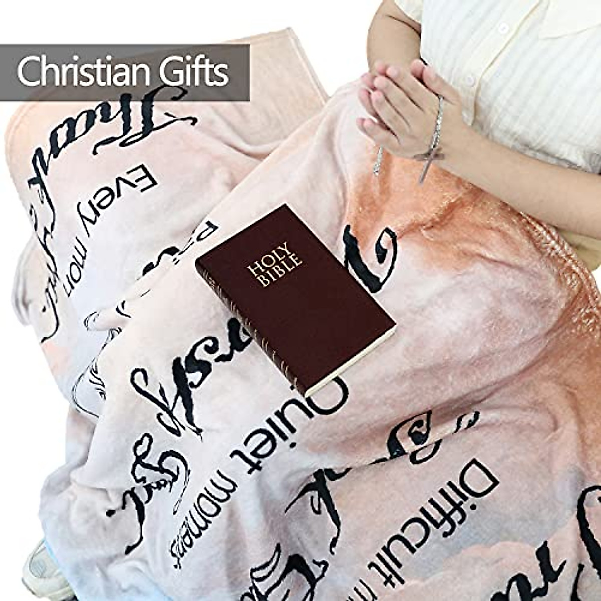 Tapesb Christian Scripture Blanket Spiritual Gifts for Women Religious Throw Blanket with Bible Verse Inspirational Healing Thoughts Gifts for Women Men Pastor Appreciation Christmas Blanket Gifts