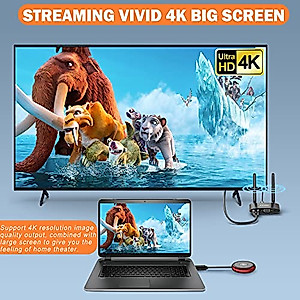 HDMI Wireless Transmitter and Receiver 4K, TIMBOOTECH 5G Ultra HD Wireless HDMI Extender kit Streaming Video Audio from Laptop,PC,Phone to HDTV Projector for Home Theater/Neflix/Conferences/TIKTOK