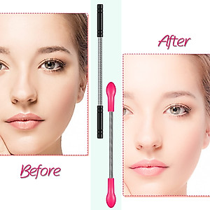 6 Pieces Spring Facial Hair Remover with Eyebrow Remover Trimmer Beveled Tweezers Threading Hair Removal Face Epilator Tool for Women Removes Hair on The Upper Lip Chin Cheeks