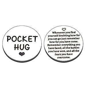 Pocket Hug Token Recovery Gifts for Women Men, Inspirational Sobriety Gifts for Women Men, Long Distance Relationship Christmas Gifts for Friends Cancer Gifts, Stocking Stuffers for Teens Boys Girls