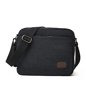 Ashioup Canvas Messenger Bag for Men with built in Wallet Pockets Multifunctional Shoulder Bag Outdoor Sports Crossbody Bag