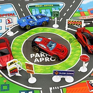 56Pcs Traffic Road Signs Playset Street Signs, Traffic Lights Mini Traffic Cones & Crosswalk Signal Toys for Kids Playing