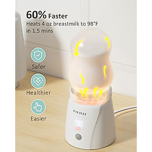 HAUTURE Instant Water Warmer – Replaces Traditional Baby Bottle Warmers Accurate Temperature Control, Night Light, Portable Size Bottle Warmer for Breastmilk& Formula